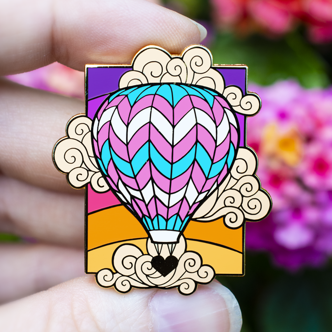 Enamel Pin - Trans Pride Hot Air Balloon Pin – TeaToucan
